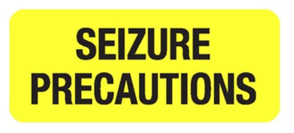 Chart Label Seizure Precautions